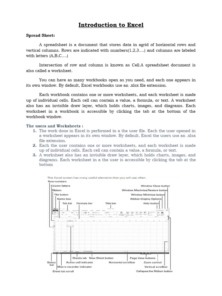 Excel Foundation Unit-I | PDF | Microsoft Excel | Spreadsheet