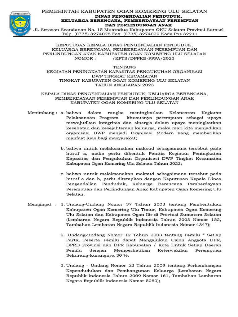 SK DWP Pengukuhan | PDF | Ilmu Sosial