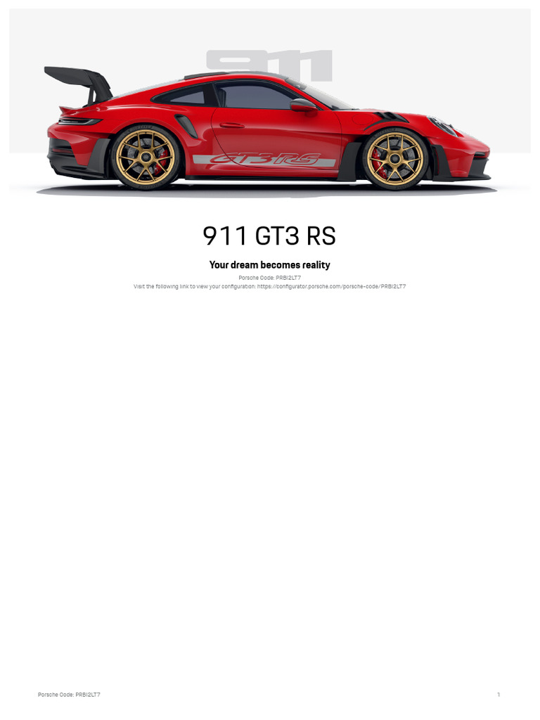 911 GT3 RS: Your Dream Becomes Reality | Download Free PDF | Rear Wheel Drive Vehicles | Vehicle ...