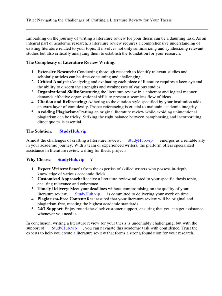 Review of Literature Thesis Sample | PDF | Thesis | Literature Review