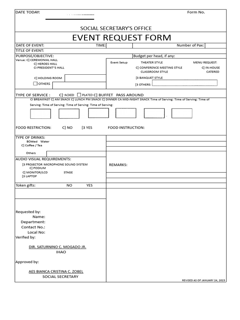 Event Request Form | PDF