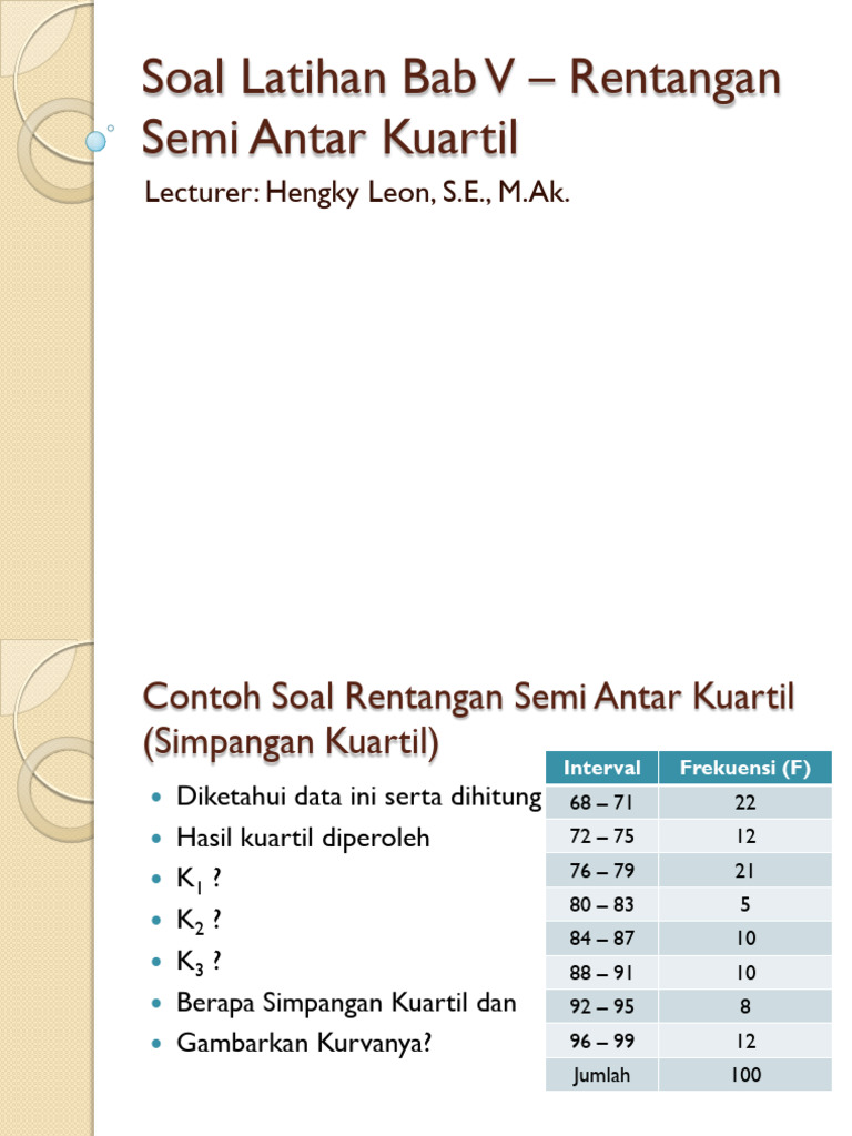 Soal Latihan Bab 5 - Rentangan Semi Antar Kuartil | PDF | Metode ...