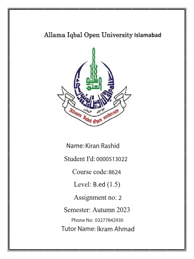 Kiran Rashid 03277842930 Phone No Pdf Curriculum Educational