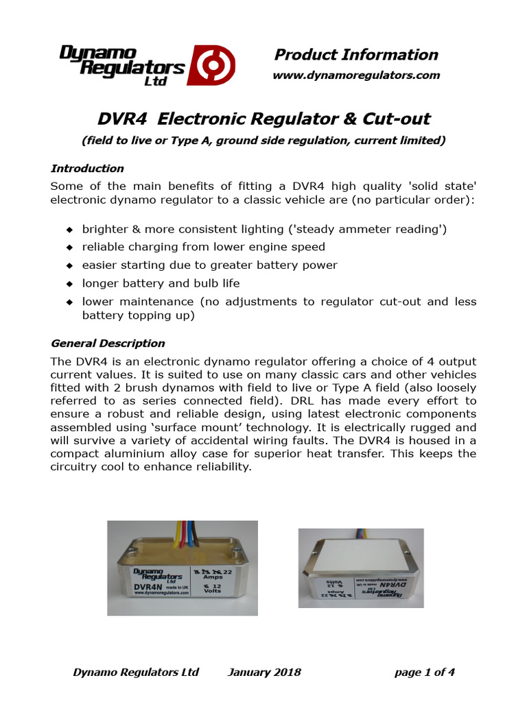 DVR4 Electronic Regulator Overview | PDF | Fuse (Electrical ...