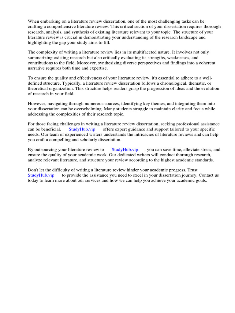 Structure of A Literature Review Dissertation | PDF | Literature Review ... Structure of A Literature Review Dissertation | PDF | Literature Review ...