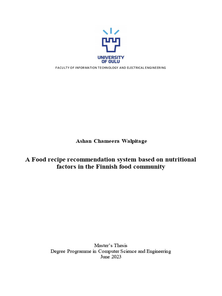 A Food Recipe Recommendation System Based On Nutritional Factors in The ...