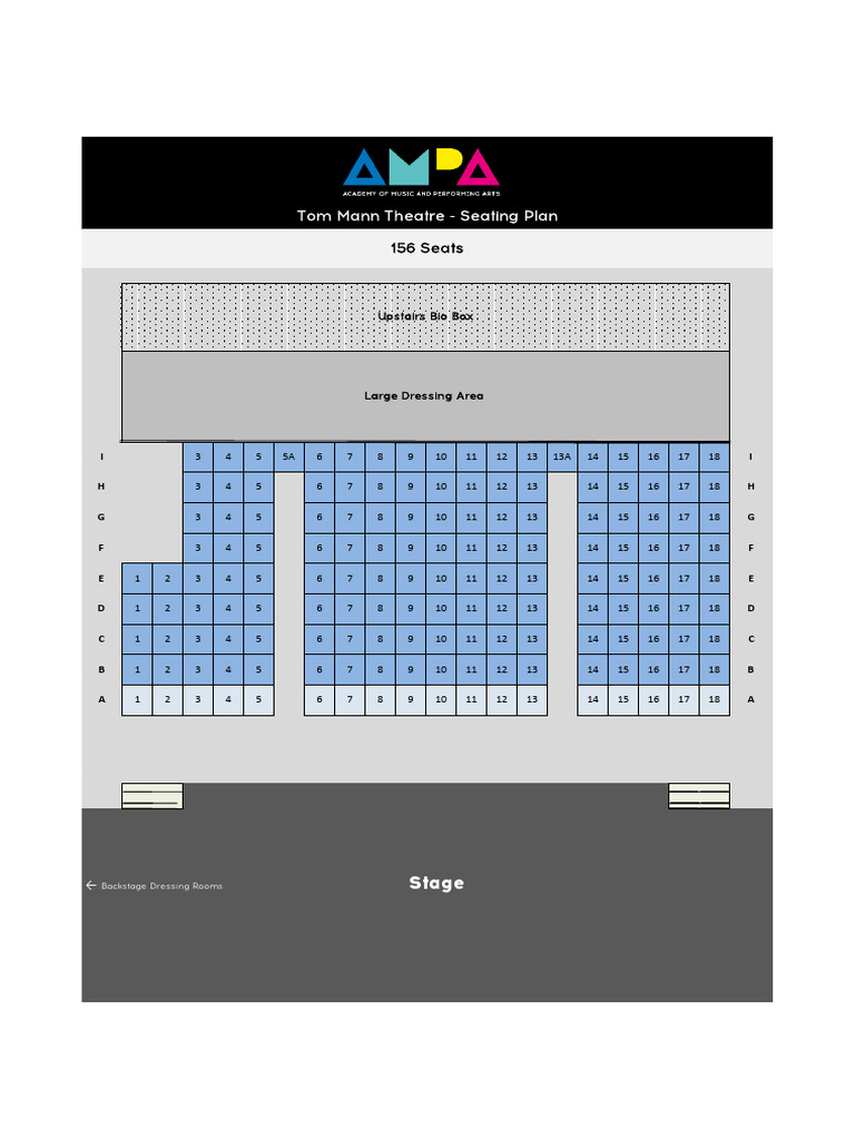 Tom Mann Theatre Seating Plan | PDF