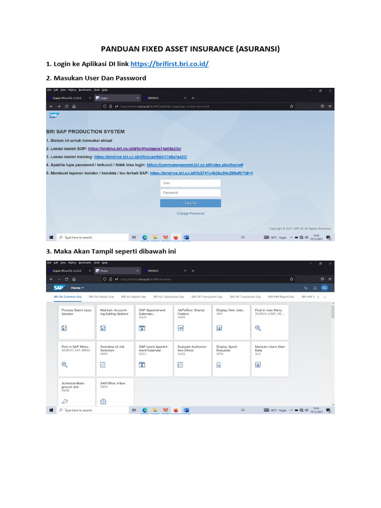 Panduan Input Assuransi Di Aplikasi Sap Fam | PDF