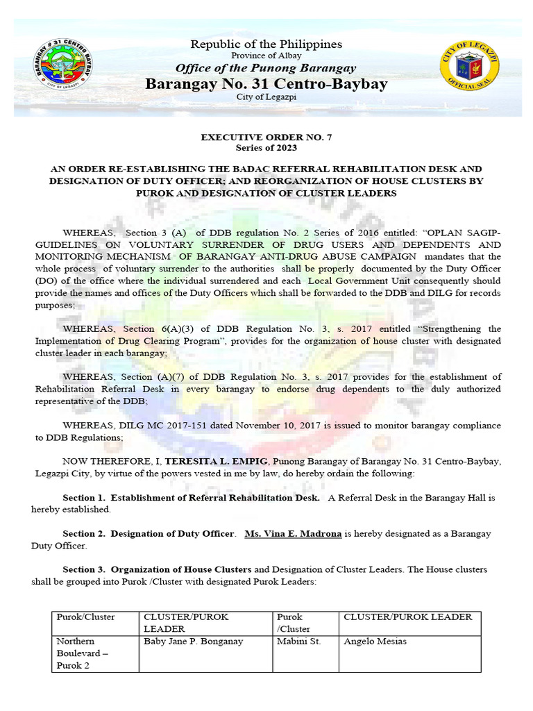 7 Badac - Referral Desk and HCL | PDF | Government | Philippines