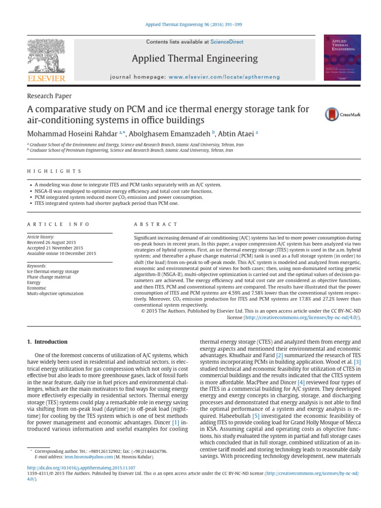 Applied Thermal Engineering: Mohammad Hoseini Rahdar, Abolghasem ...