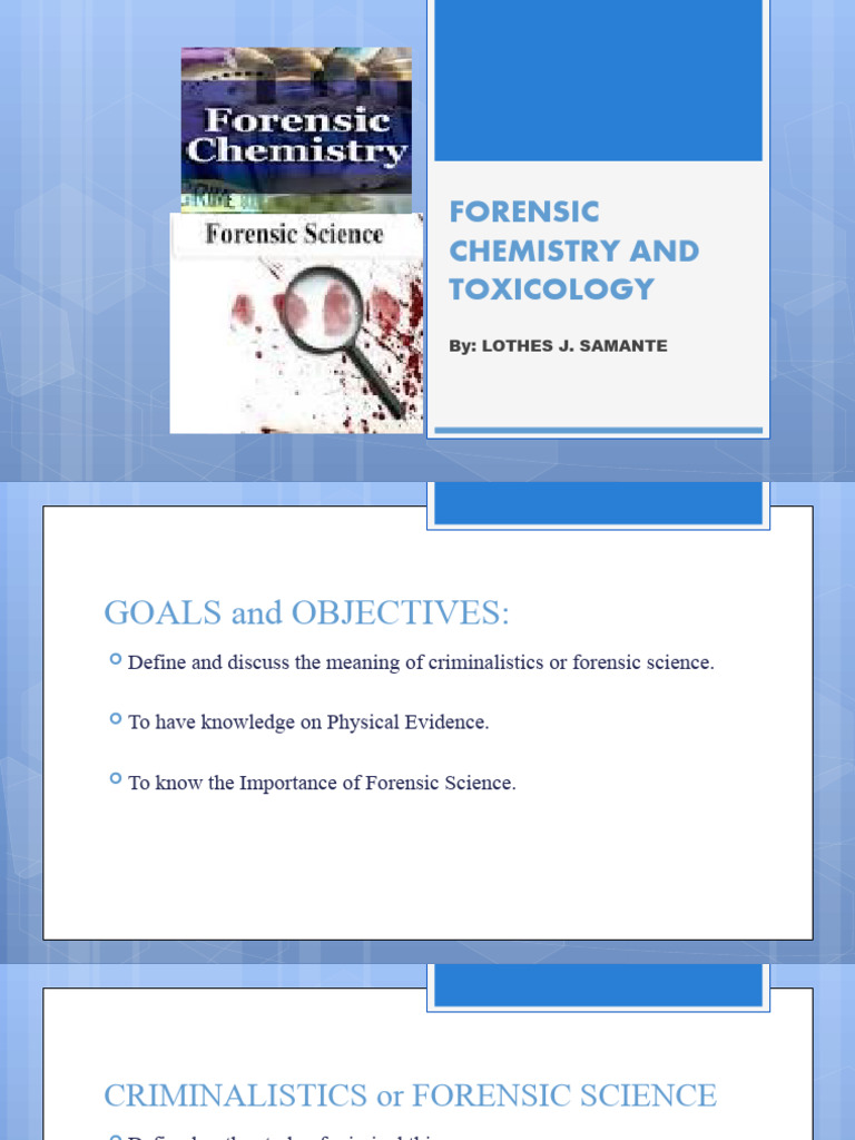 Module 1 Forensic Chemistry and Toxicology | PDF | Forensic Science ...