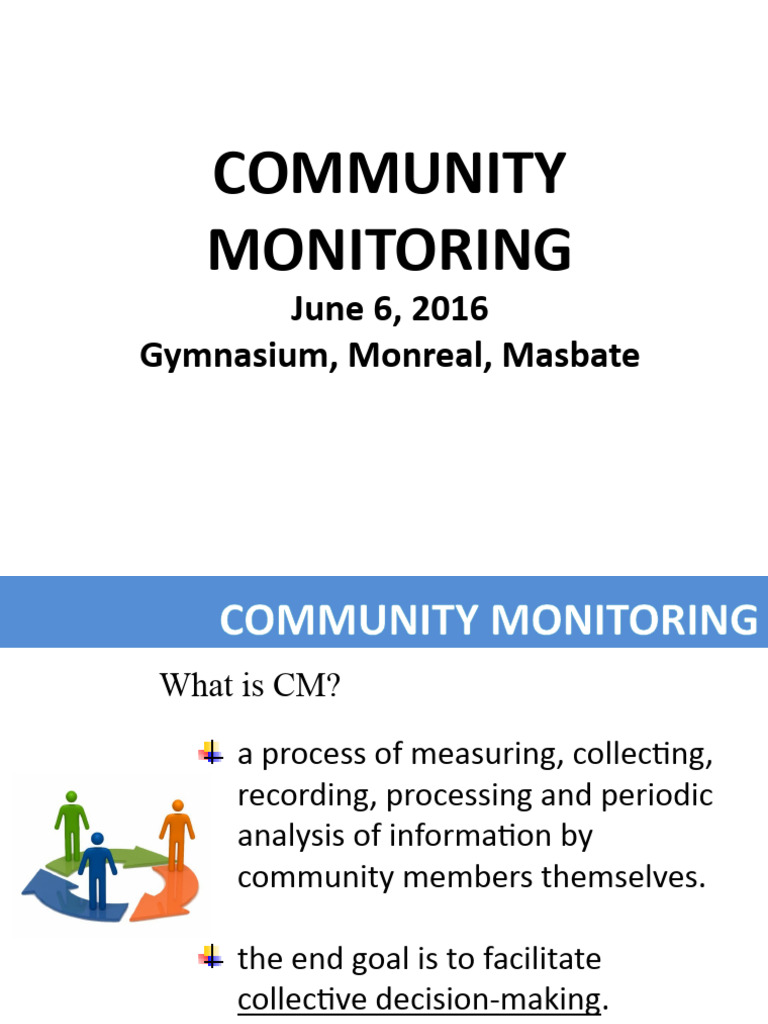 Community Monitoring Training | PDF | Focus Group