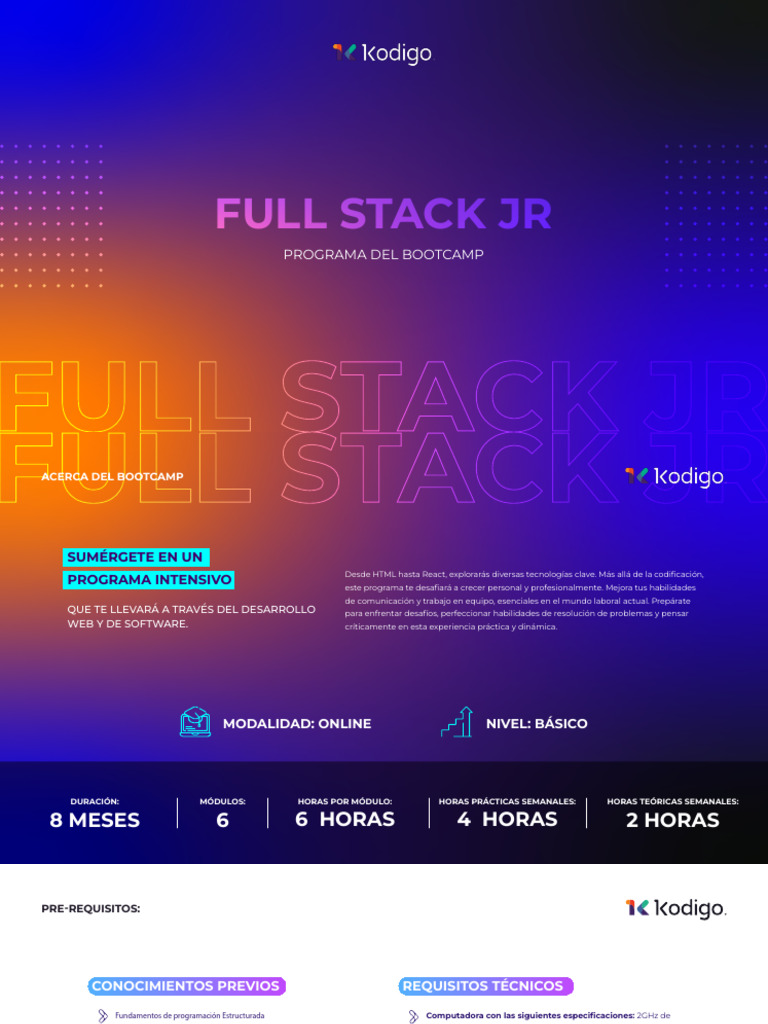 Bootcamp Full Stack Jr: Aprende Desarrollo Web | PDF | Programa de ...