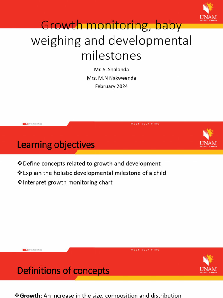 Growth Monitoring and Developmental Milestones | PDF | Weight | Child ...