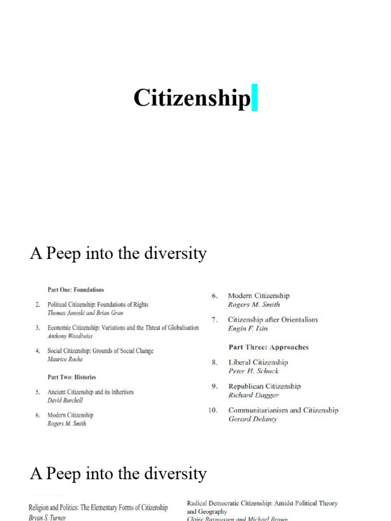 Lecture 1 Understanding Citizenship | PDF | Citizenship | Liberalism