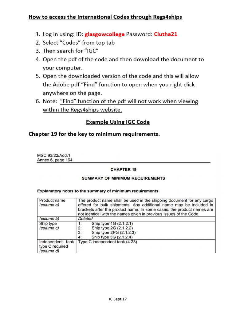 How To Access The International Codes Through Regs4ships | PDF