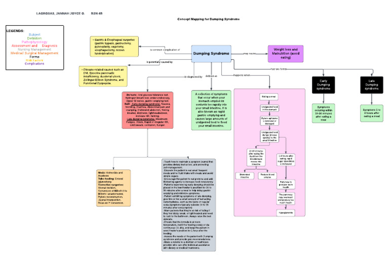 Dumping Syndrome Concept Mapping | PDF | Stomach | Indigestion