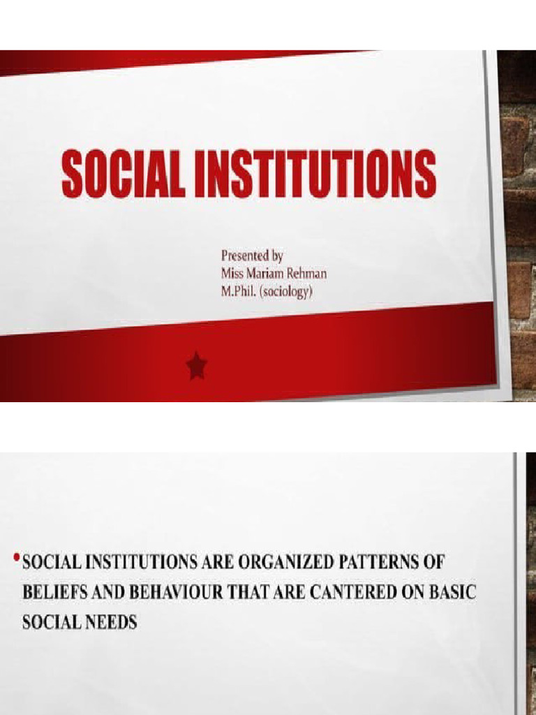 Social Institution | PDF