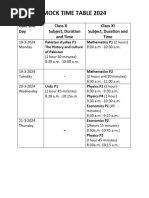 Time Table 2024 - 2025 | PDF