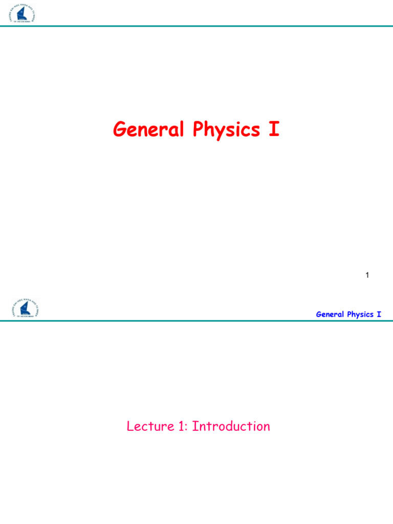 Lecture 1 - Introduction | PDF | Physics | Classical Mechanics