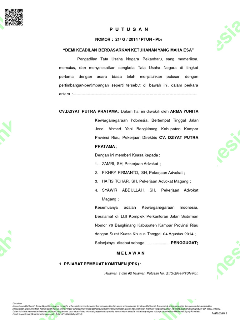 Putusan 21 G 2014 Ptun-Pbr 20240316103204 | PDF