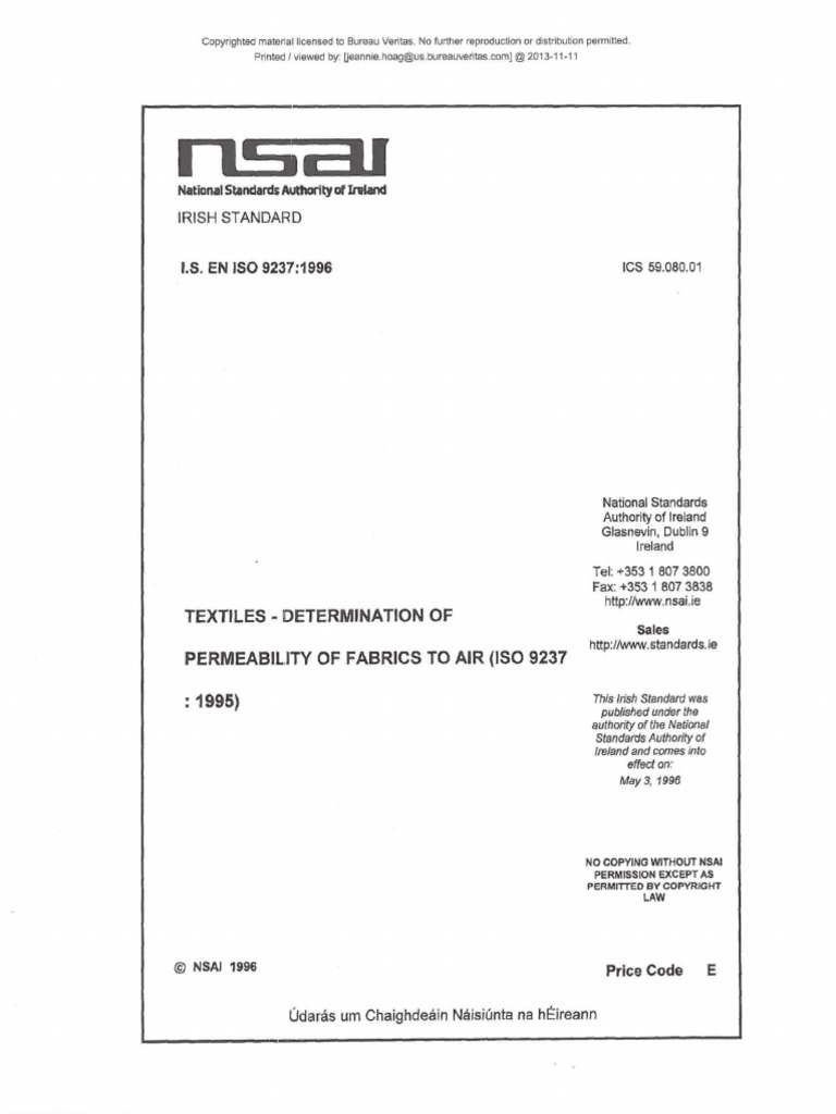 IS EN ISO 9237-1996 (Open) | PDF