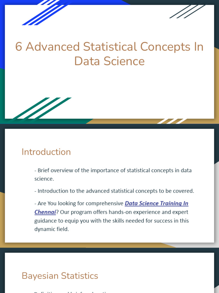 6 Advanced Statistical Concepts in Data Science | PDF