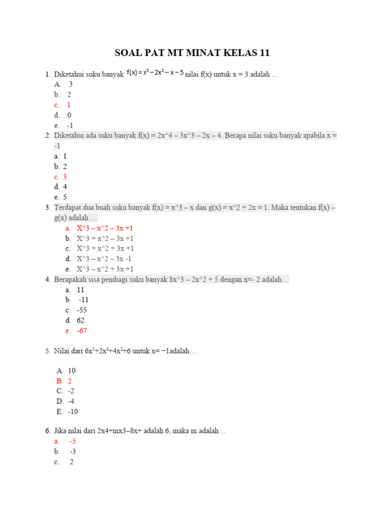 Soal Pat MT Minat Kelas 11 | PDF | Metode & Bahan Ajar