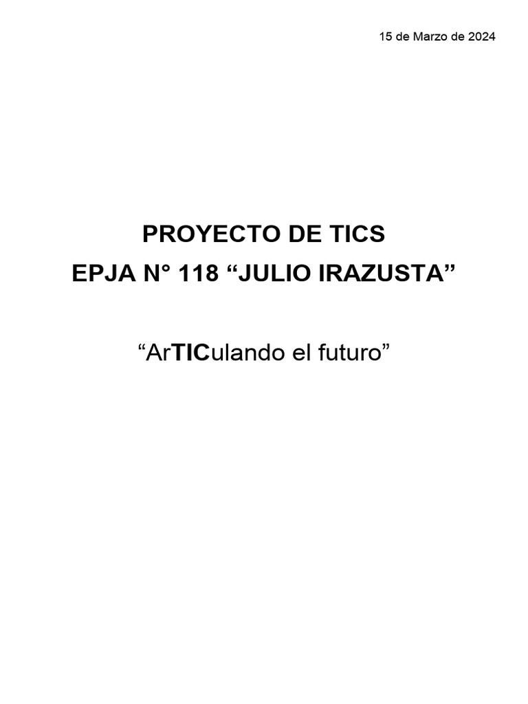 Proyecto Base Epja N 118 Julio Irazusta Modiv | PDF | Maestros | Enseñando