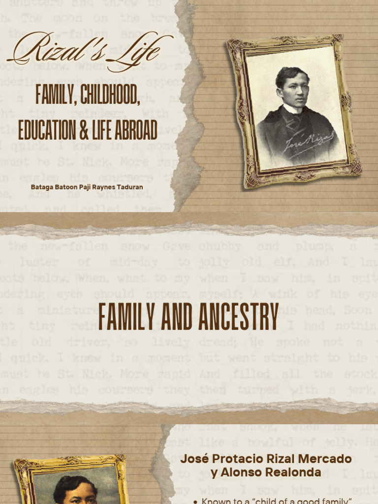Rizal Life Family, Childhood, Education, & Life Abroad | PDF