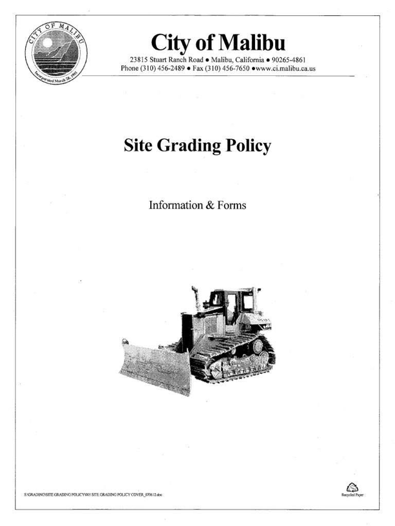 site grading | PDF | Civil Engineering | Earth Sciences