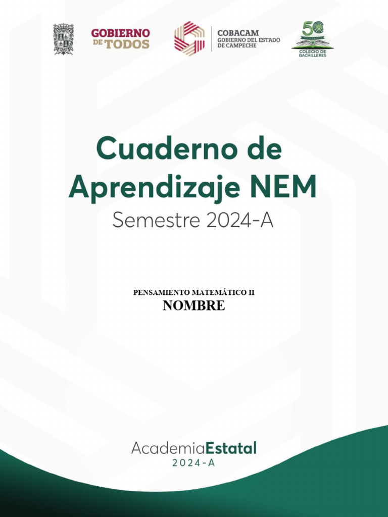 5 Cuadernillo de Aprendizaje Final | PDF | Pensamiento | Ecuaciones 5 Cuadernillo de Aprendizaje Final | PDF | Pensamiento | Ecuaciones