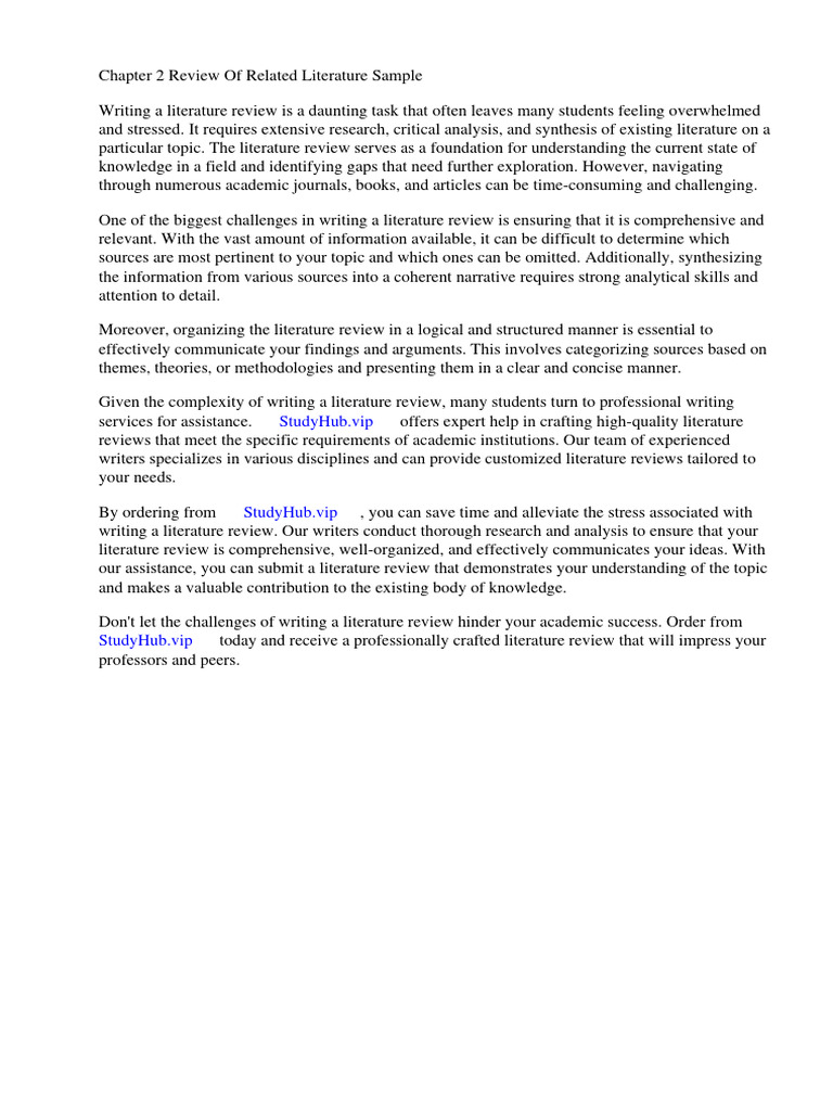 Chapter 2 Review of Related Literature Sample | PDF | Methodology ...