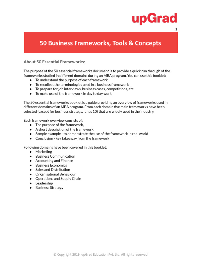 50 Business Frameworks, Tools & Concepts | PDF | Equity (Finance ...