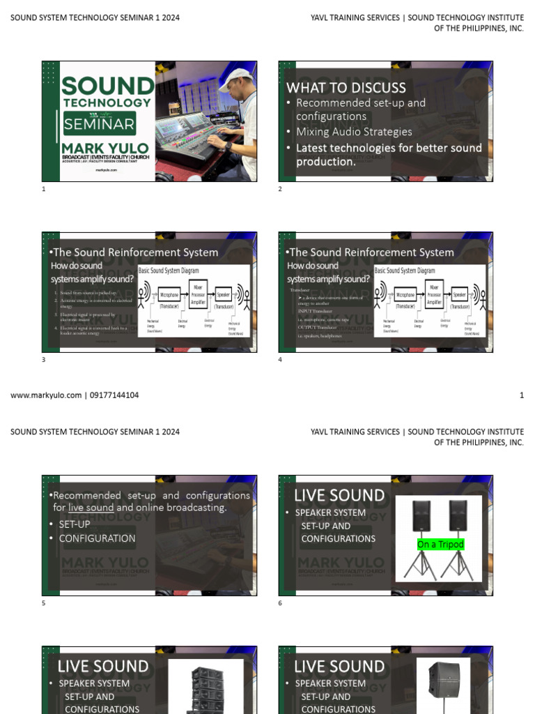 Sound Tech Seminar 2024 Handouts 1 1 1 | PDF | Loudspeaker | Sound ...