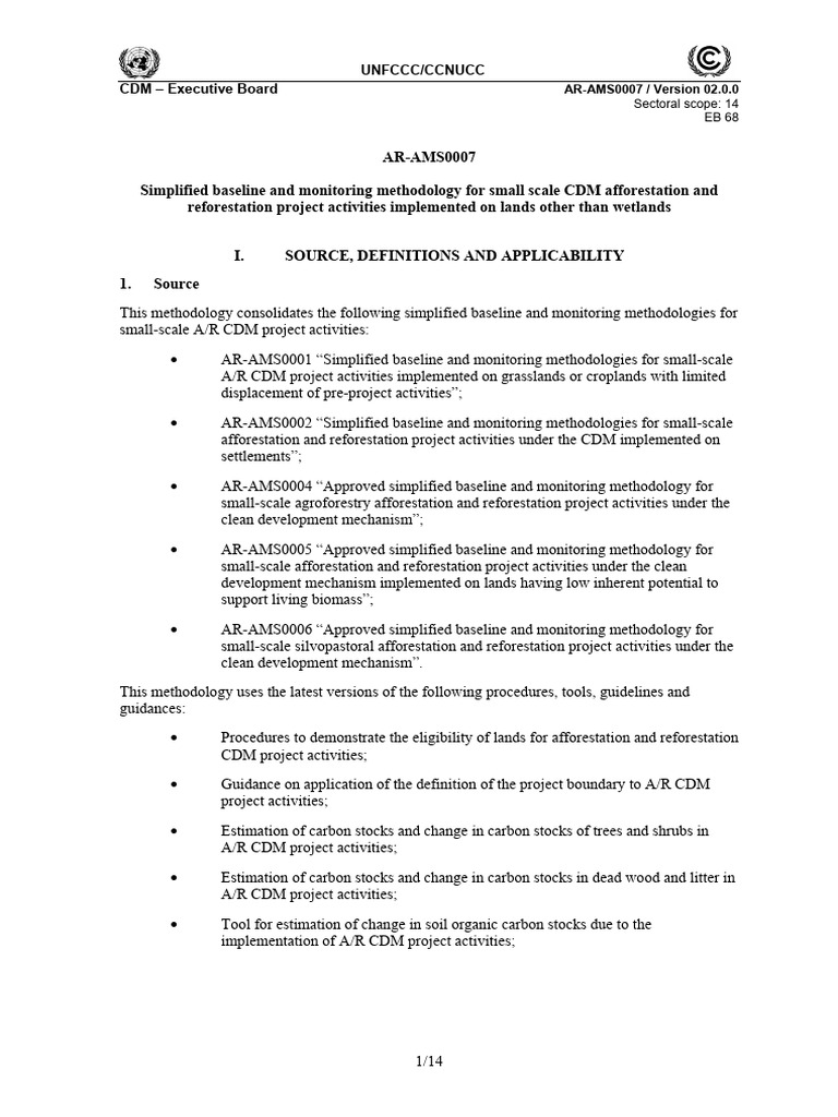 Afforestation and Reforestation Project Activities Implemented On Lands Other Than Wetlands 2 ...
