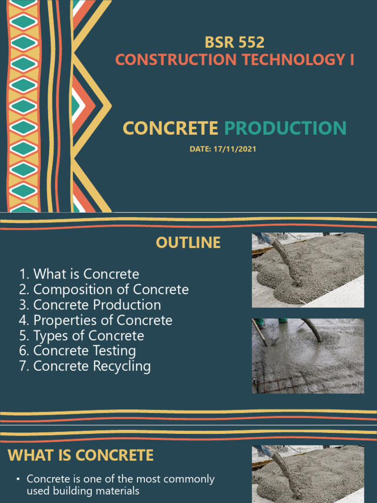 Topic 6 - Concrete Production - BSR552 | PDF | Concrete | Cement