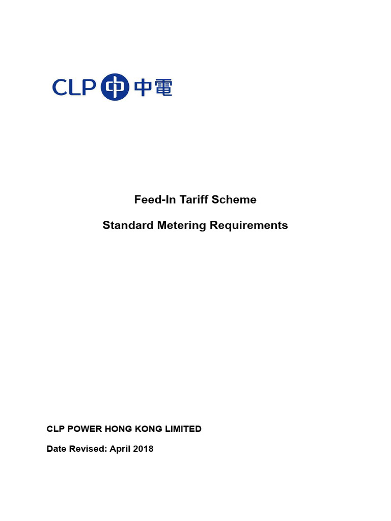 FiT Standard Metering Requirement (Eng) (27.4.18) | PDF | Public ...