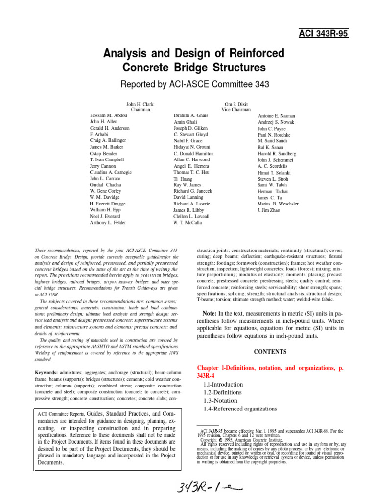 ACI 343R - 95 RC Bridge Design Book | PDF | Prestressed Concrete | Concrete