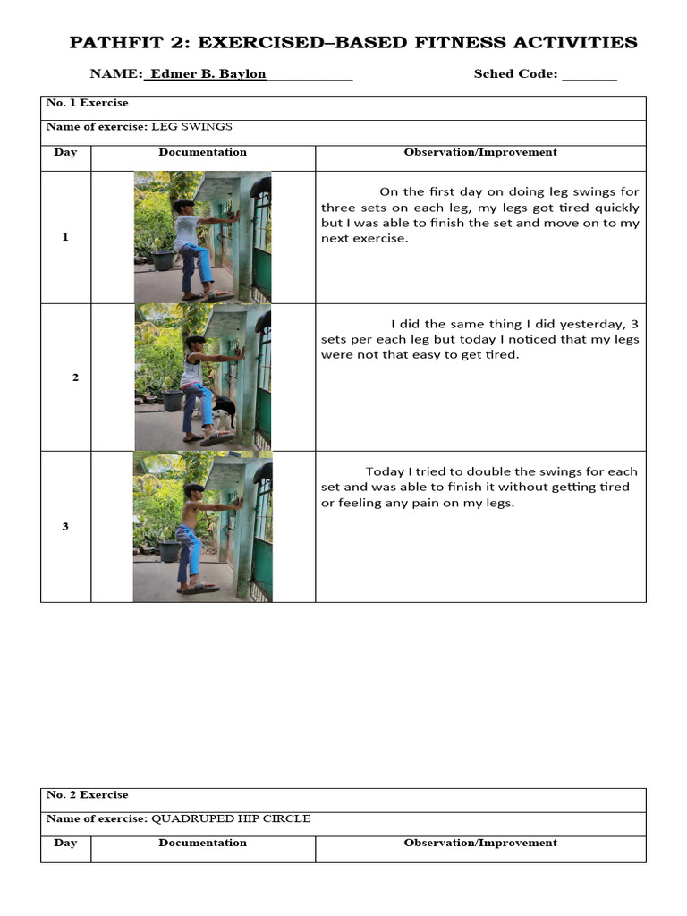 Pathfit 2 Activity 2 Track Your Improvement | PDF | Physical Fitness ...