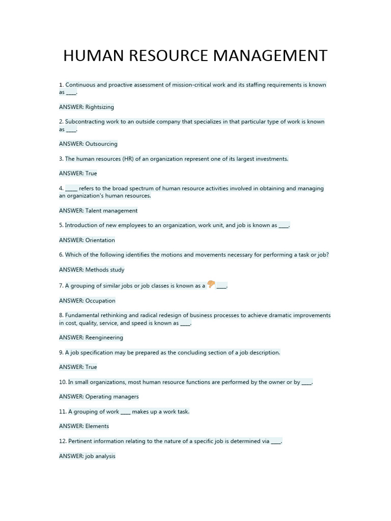 Human Resource Management Pdf