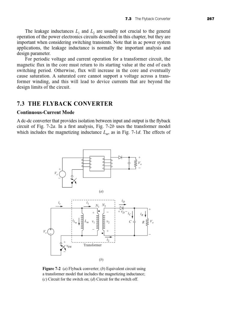 Flyback Converter Operation and Analysis | PDF | Power Supply | Inductance