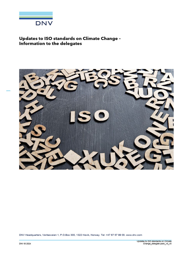 Updates To ISO Standards On Climate Change - Delegate Pack - v0 | PDF ...