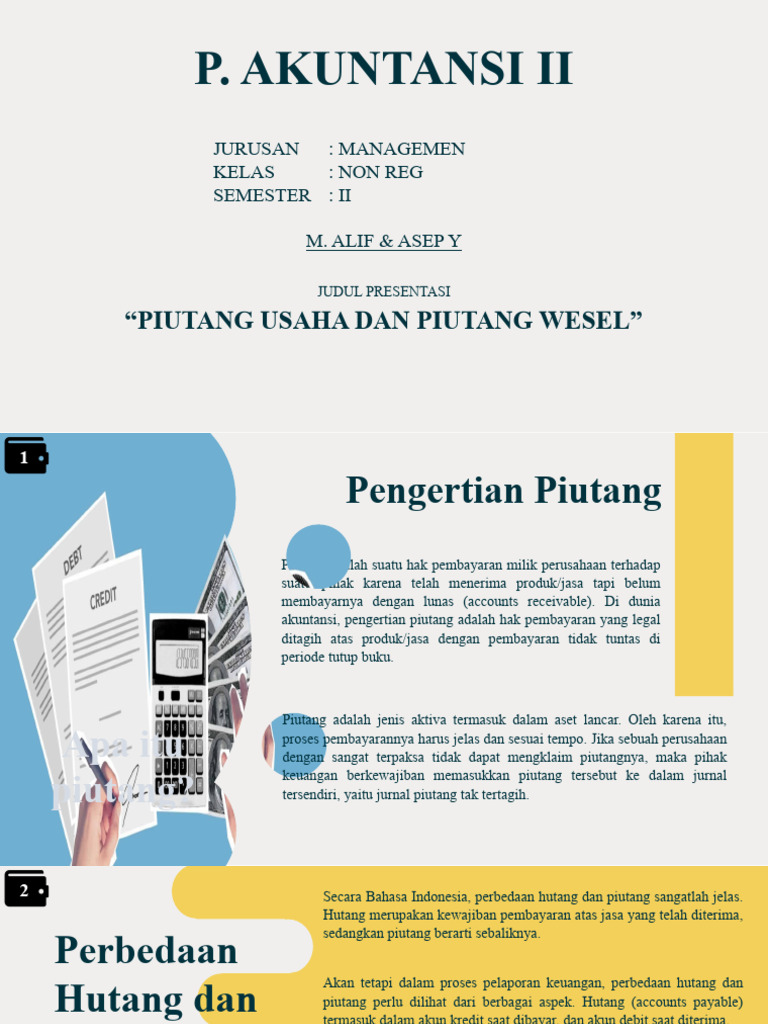 Pengertian Piutang Usaha dan Wesel | PDF