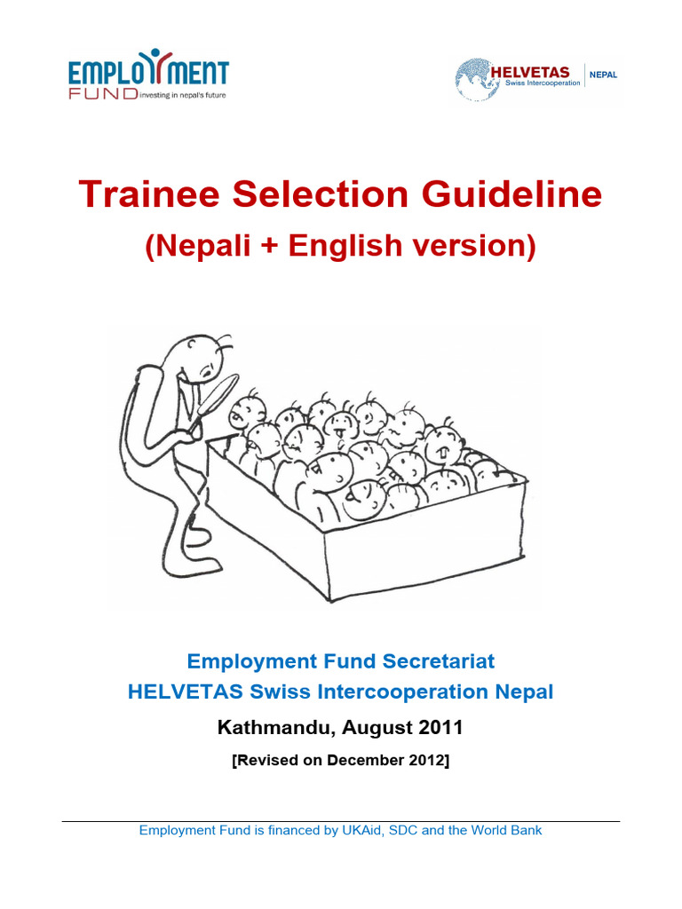 Trainee Selection Guidelines for Employment Fund | PDF | Economies