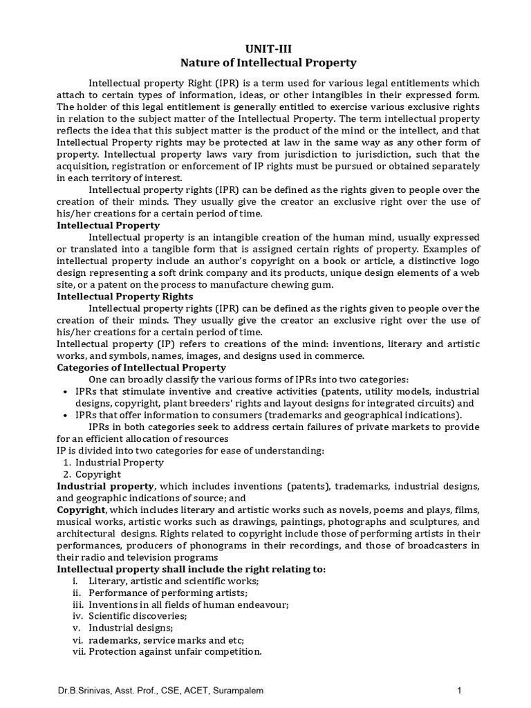 Understanding Intellectual Property Rights | PDF | Intellectual ...