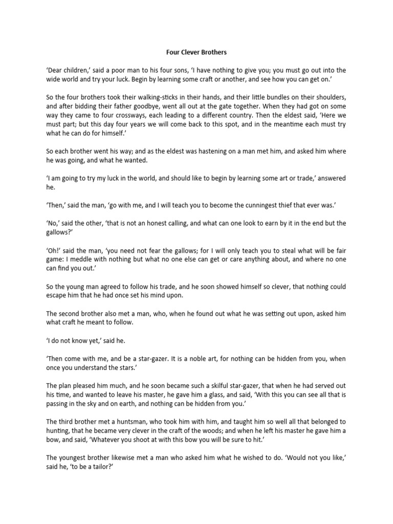 January 19, 2024 - Four Clever Brothers | PDF