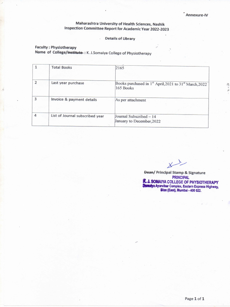 Annexure IV With Supporting Documents V2 | PDF | Physical Therapy ...