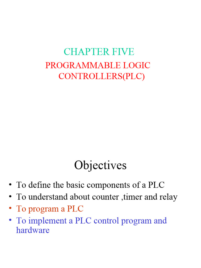 Chapter Five PLC | PDF | Programmable Logic Controller | Switch