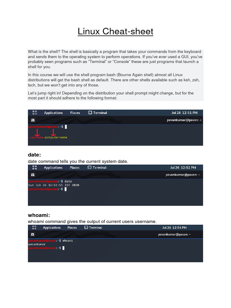 Linux Cheatsheet Pdf Filename Computer File 